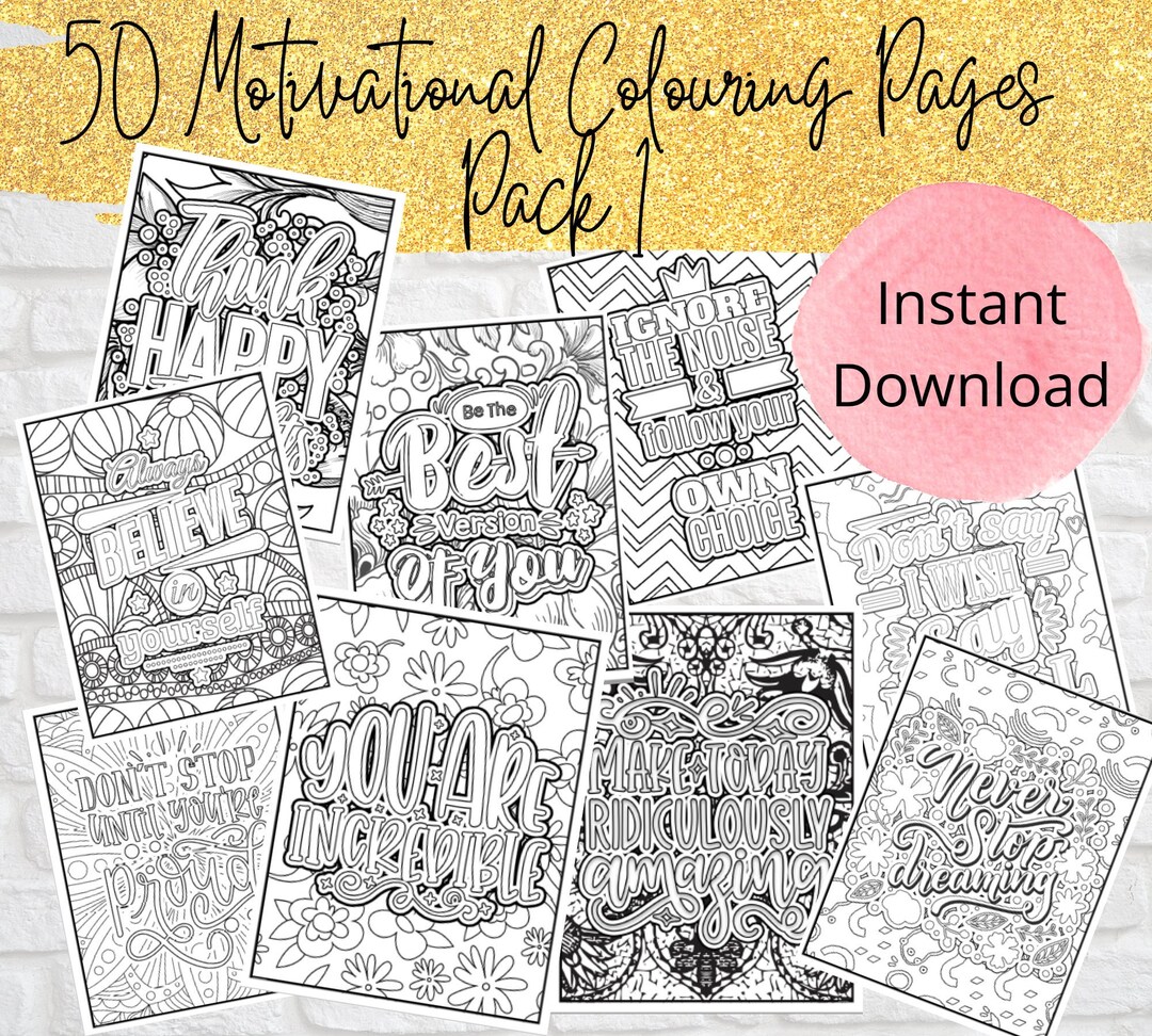 Motivational Quotes Colouring Printables Mindfulness Coloring Pages ...