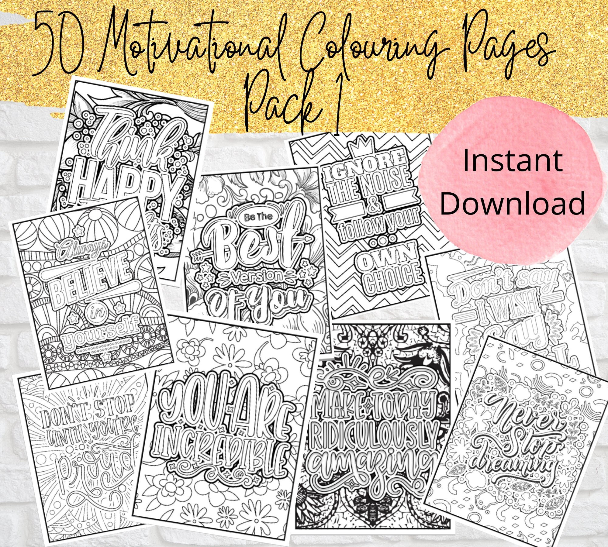 Motivational Quotes Colouring Printables Mindfulness Coloring Pages ...