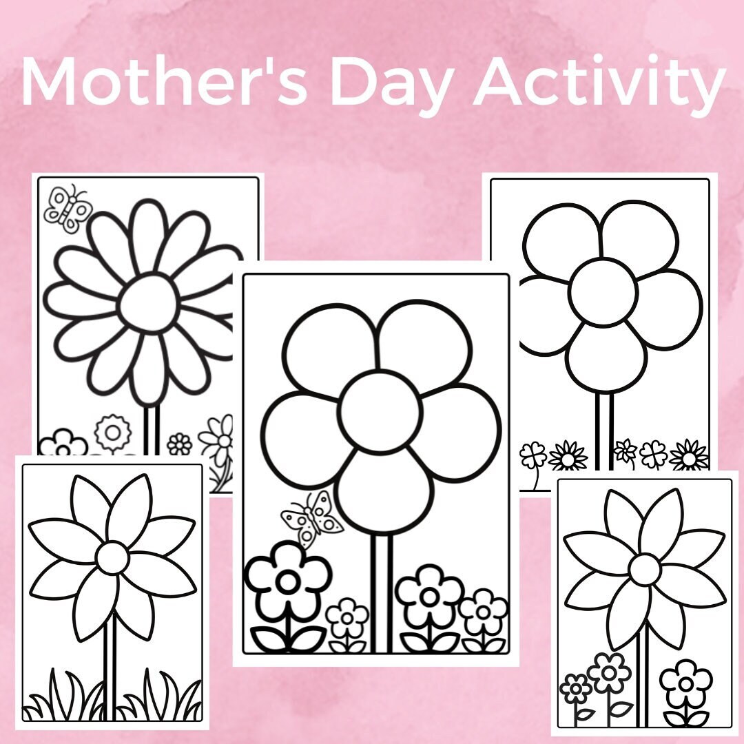 Mothers Day Activities for Kids, Flower Coloring, Affirmations Coloring ...