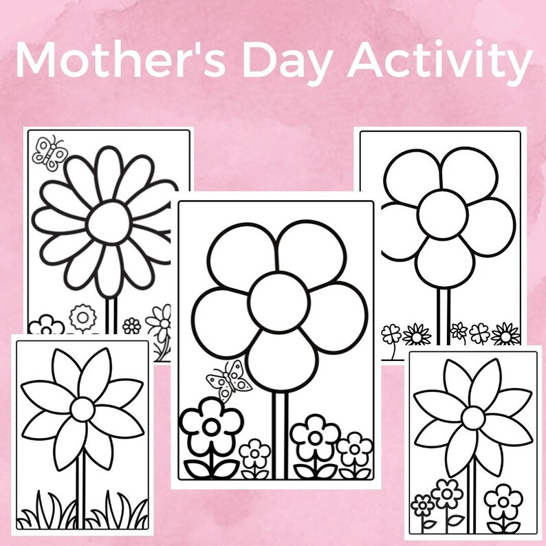 Mothers Day Activities for Kids, Flower Coloring, Affirmations Coloring ...