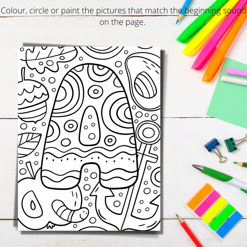 Beginning Sounds Worksheet I Spy Coloring Activity for Preschool ...