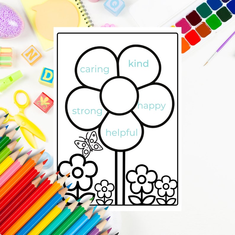 Mothers Day Activities for Kids, Flower Coloring, Affirmations Coloring ...