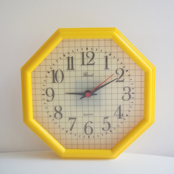 Yellow Wall Clock - Etsy