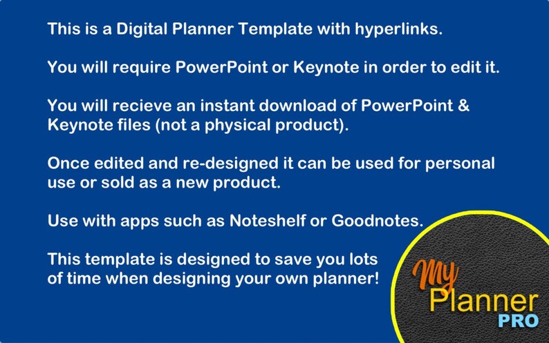 Editable Digital Planner Template With Hyperlinks Commercial Use ...