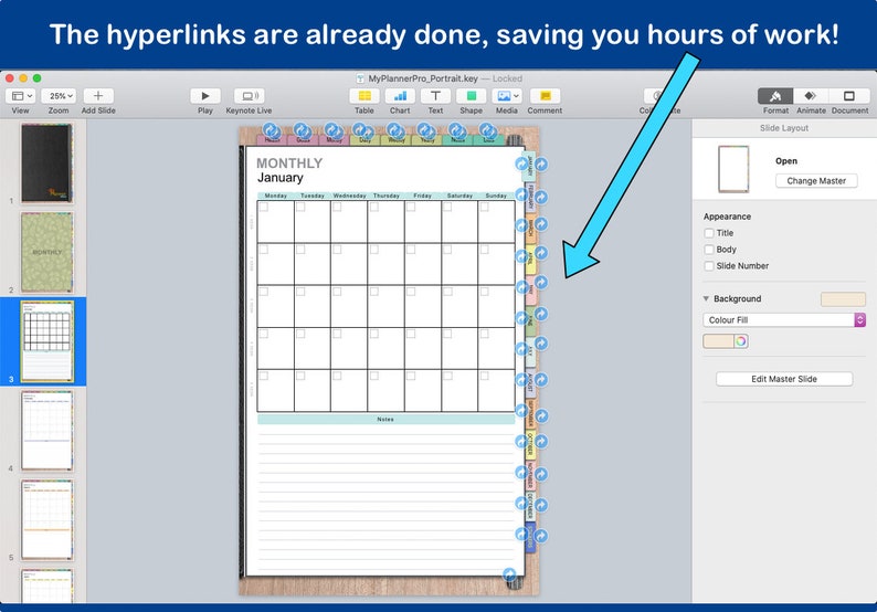 Editable Digital Planner Template With Hyperlinks Commercial Use ...