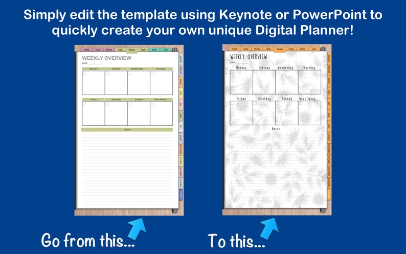Editable Digital Planner Template With Hyperlinks Commercial Use ...