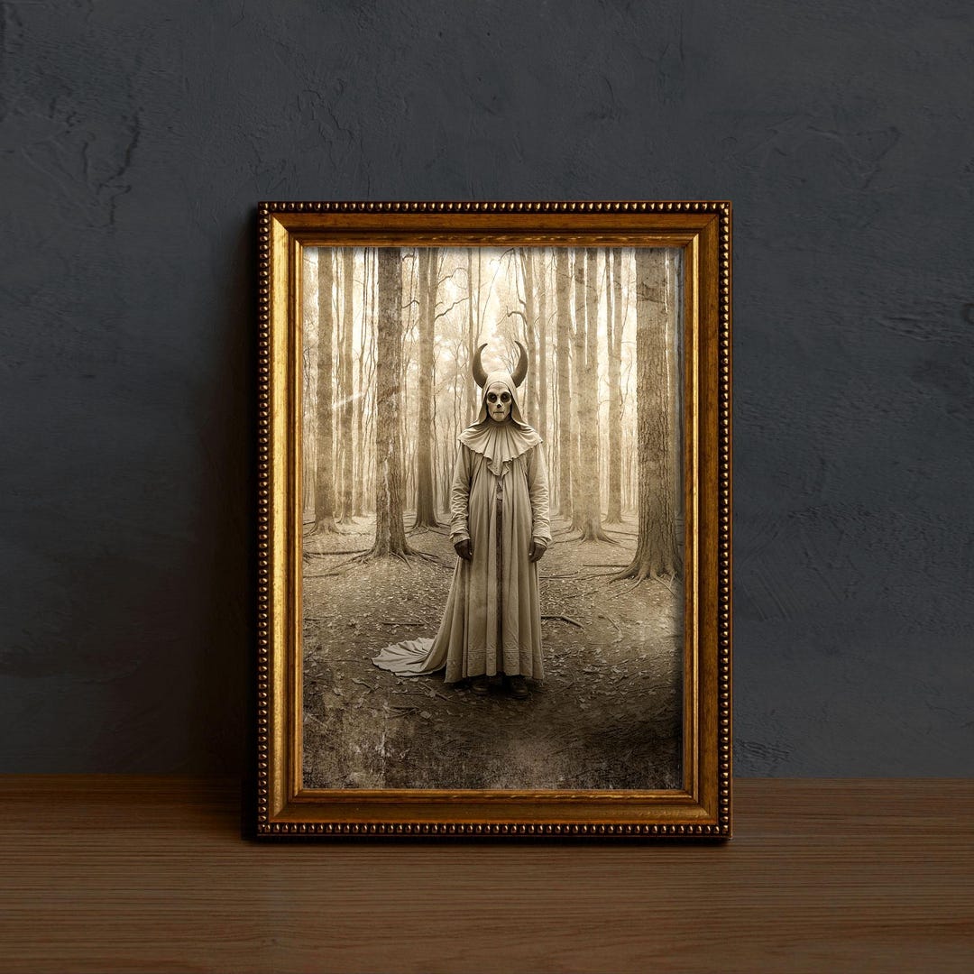 Horned Druid Forest Cult Vintage Photography Art Poster Print Gothic ...