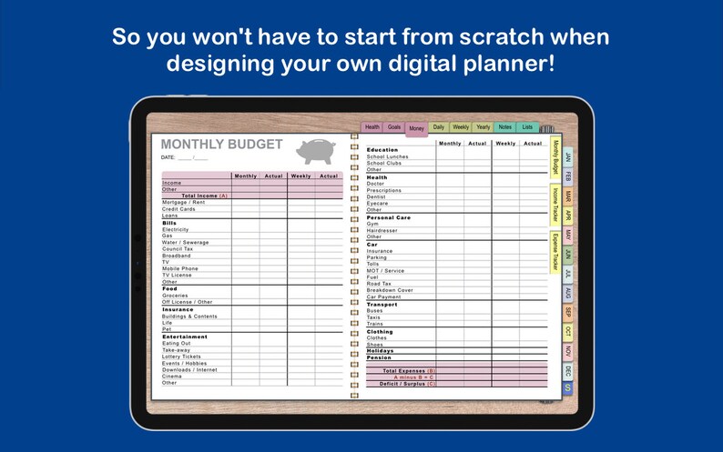 3 X Editable Digital Planner Templates With Hyperlinks Commercial Use ...
