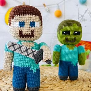 Steve and Zombie Minecraft Amigurumi Pattern / Minecraft Toys Crochet ...