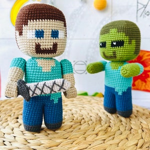 Steve and Zombie Minecraft Amigurumi Pattern / Minecraft Toys Crochet ...