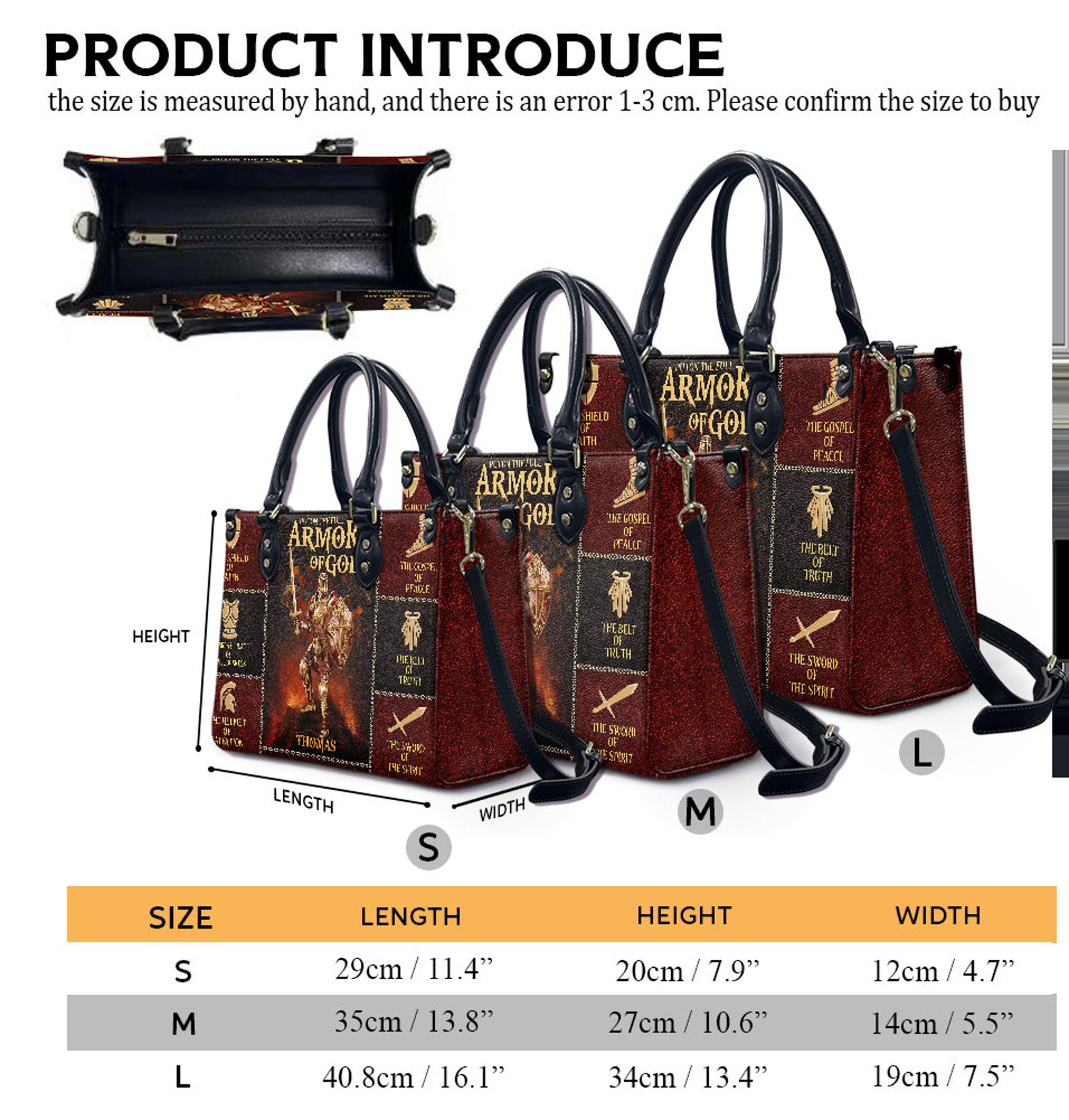 Put on the Full Armor of God Leather Handbag, God Faith Believers ...