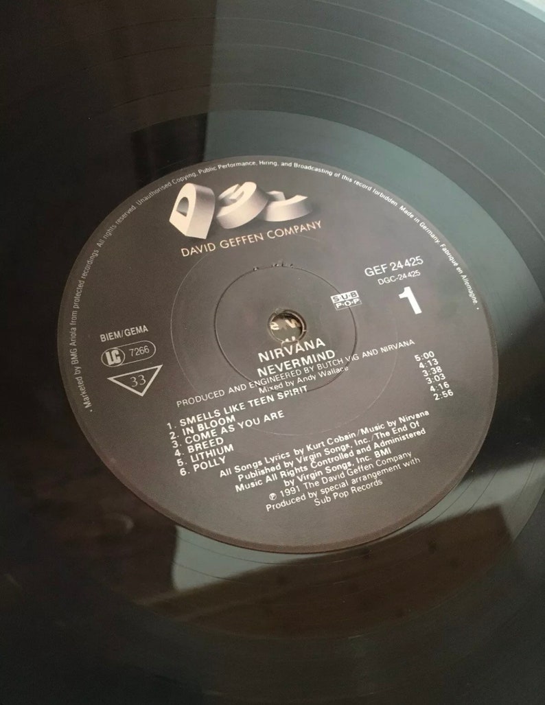 Nirvana Nevermind Vinyl LP Germany 1991 First Press Rare Kurt Cobain - Etsy