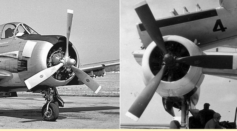 T28 Trojan Fighter Bomber Prop Airplane Propeller Aviation High Polish ...