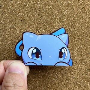 Shiny Mew Pokemon Peeker Sticker - Etsy