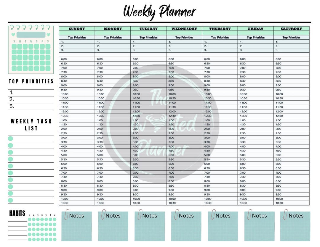 Weekly Focus Planner Sheet - Etsy