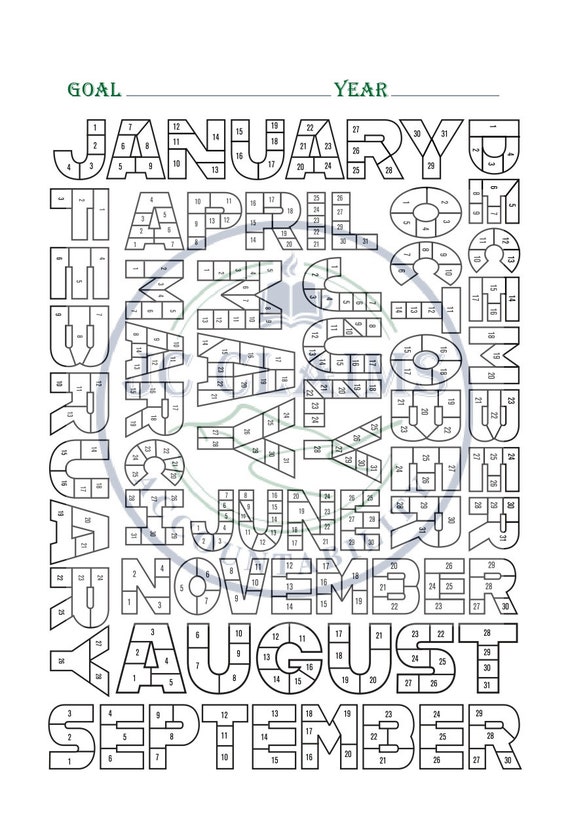 Color-in Habit Tracker - Etsy