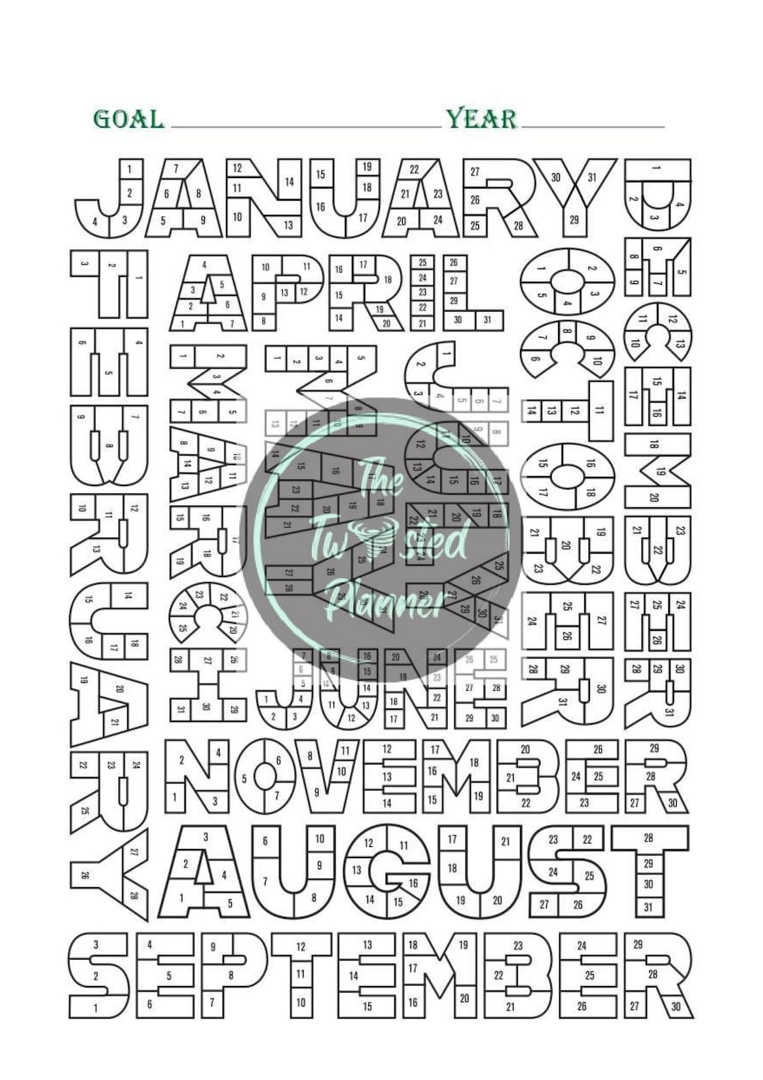 Color-in Habit Tracker - Etsy