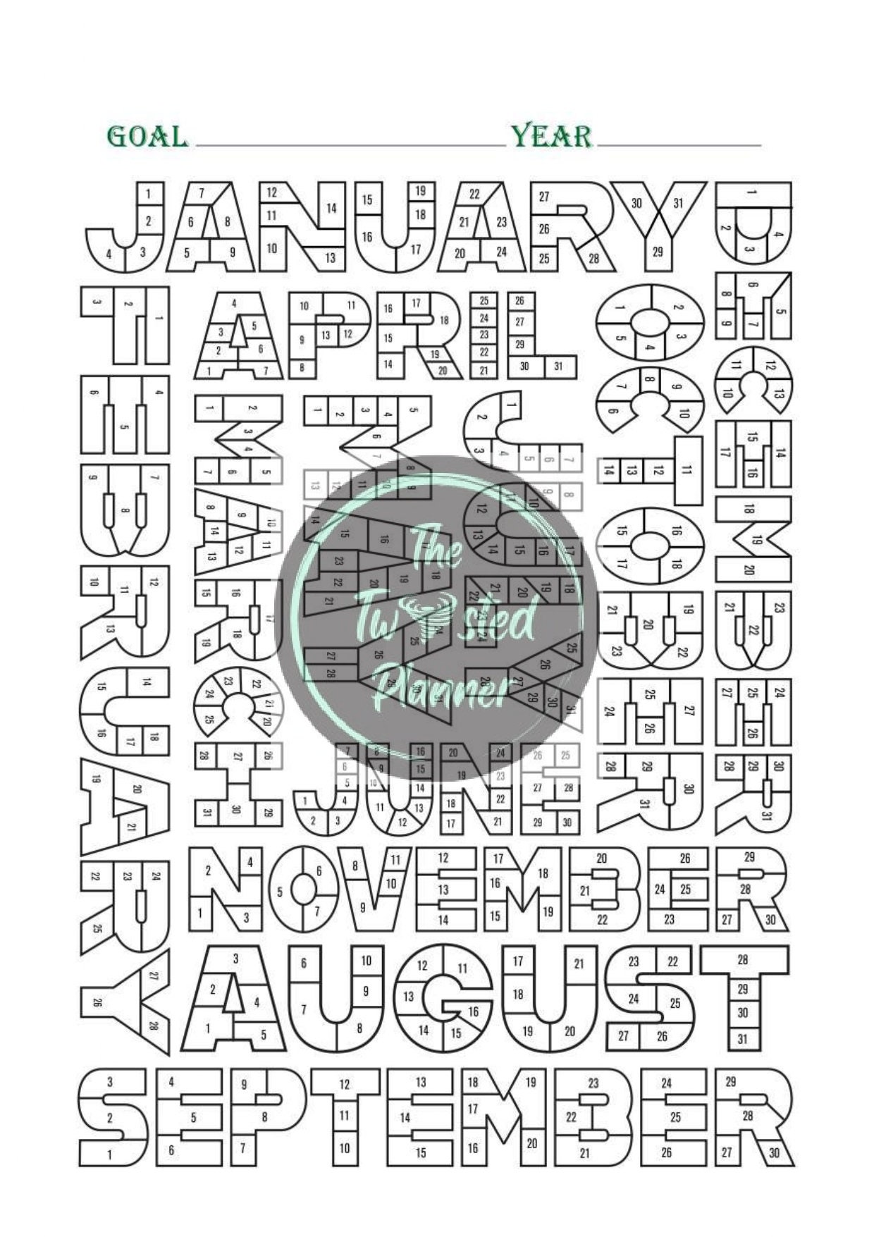 Color-in Habit Tracker - Etsy