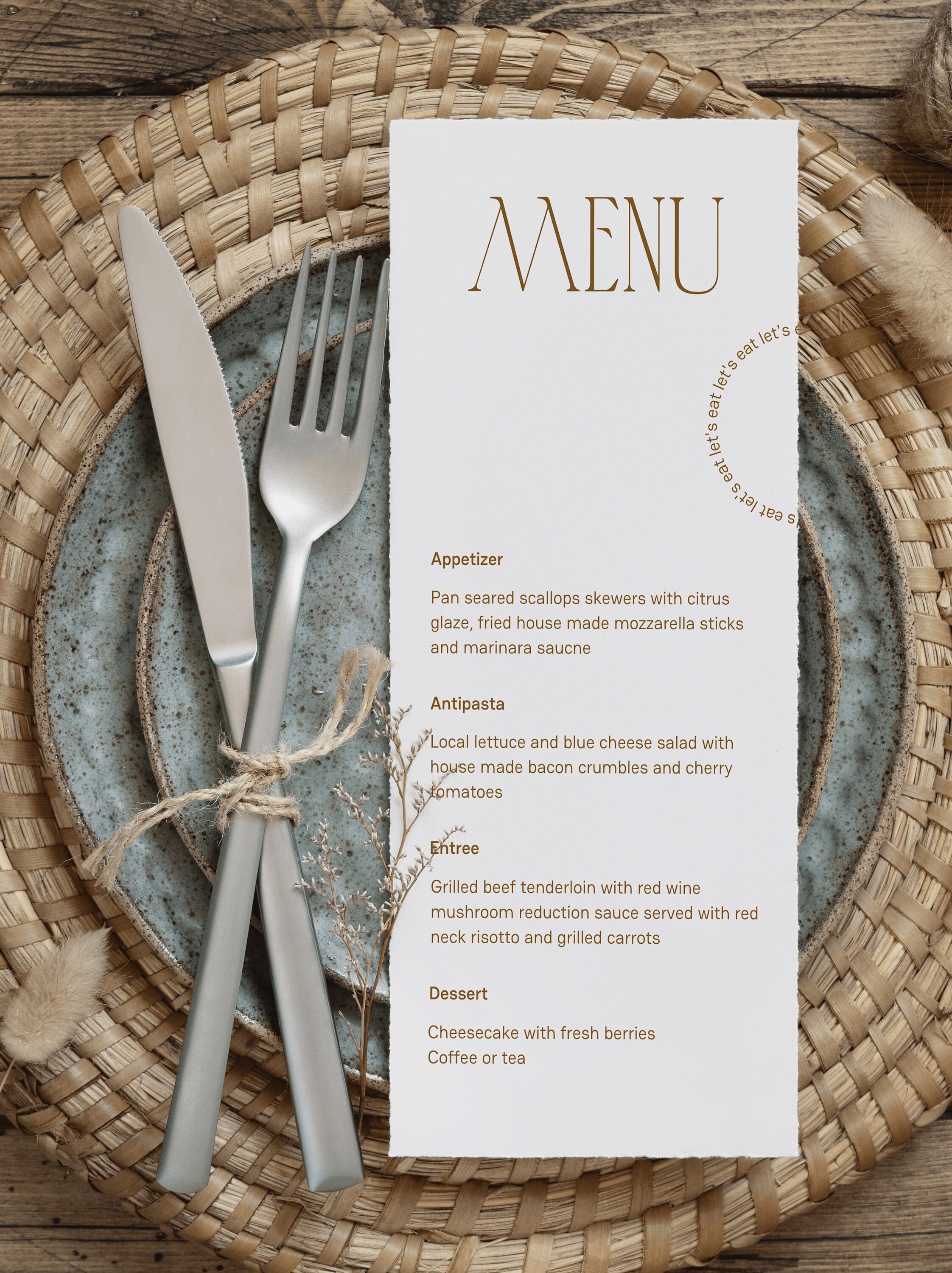 Bar and Dinner Menu, Collection Sophie, Modern, Art-deco, Minimalist ...