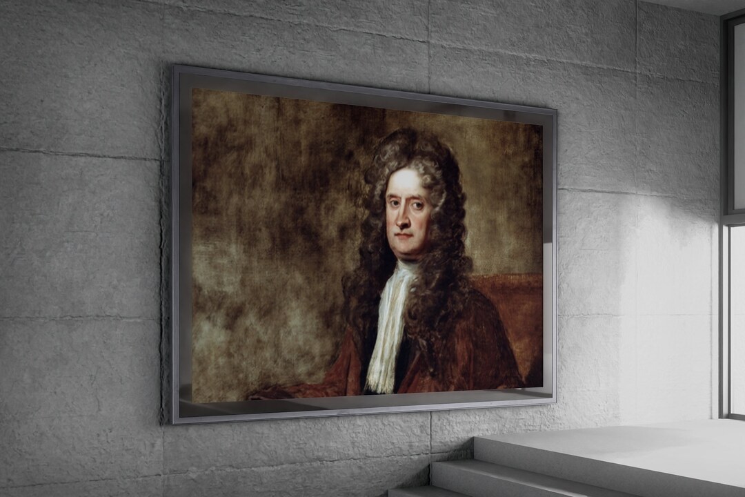 Isaac Newton Canvas Wall Art, Physic Painting, Frame Option, Decoration ...