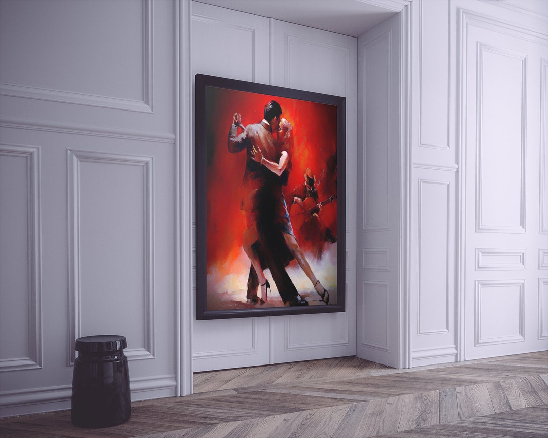 The Couple Tango Canvas, Dance Couple Painting, Frame Option ...