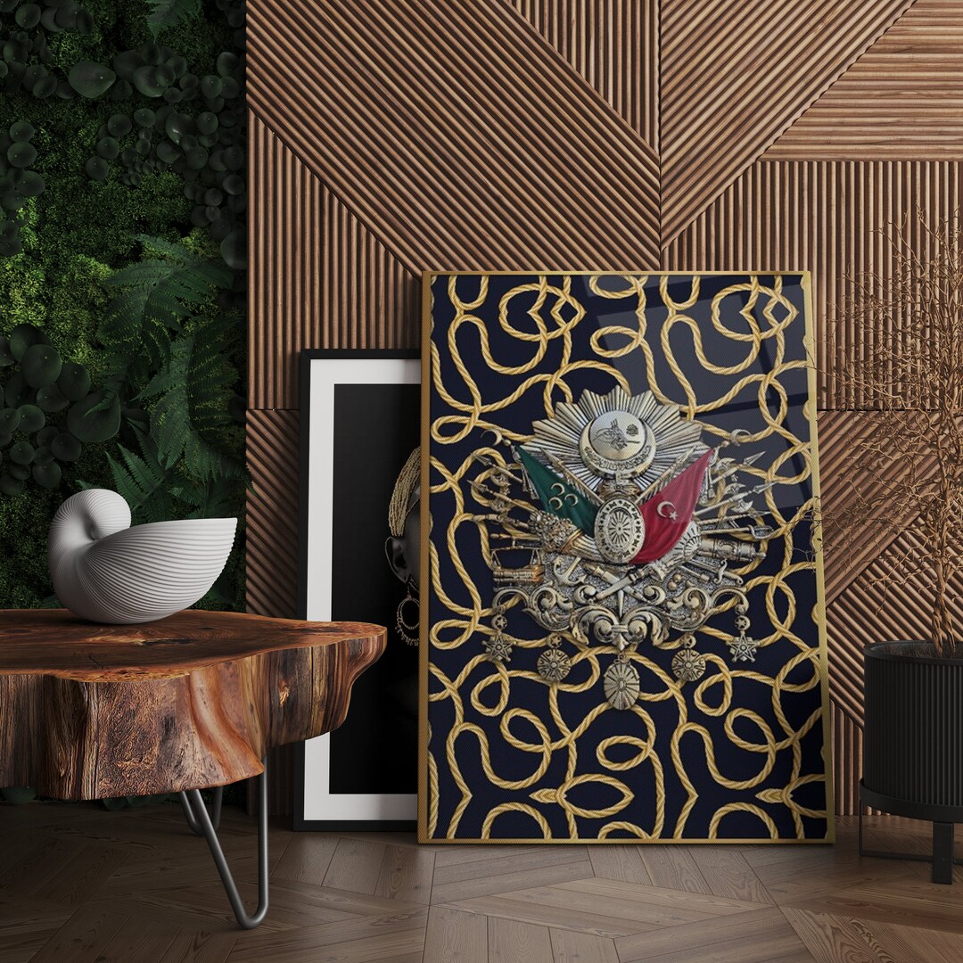 Ottoman Empire Coat of Arms Glass Painting Turkish Paint - Etsy