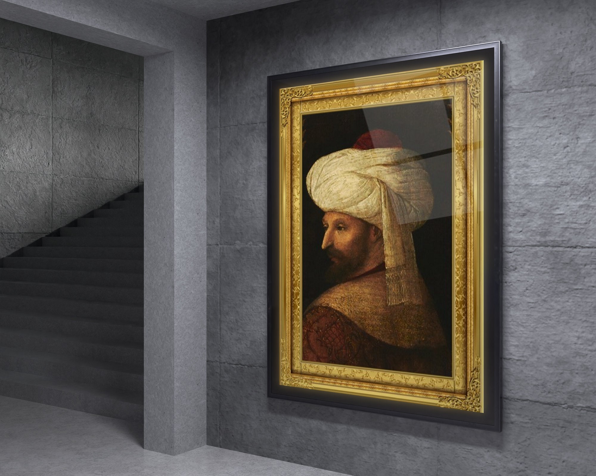 Fatih Sultan Mehmet Glass Painting Ottoman Empire Frame - Etsy