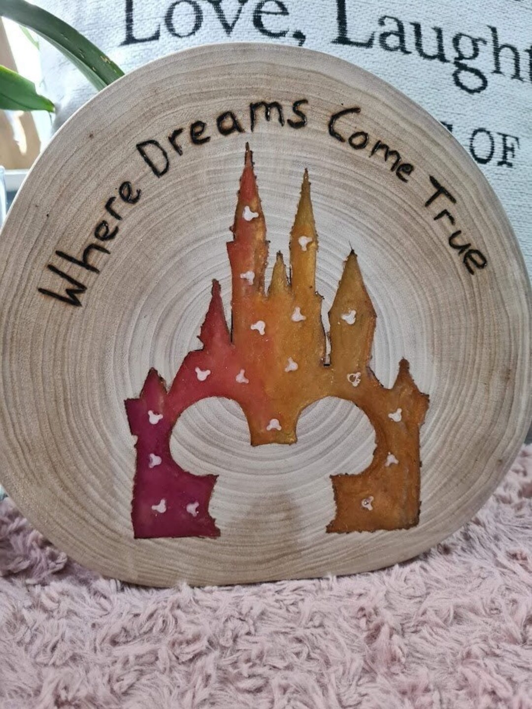 Resin and Wood Disney Castle Wall Plaque - Etsy