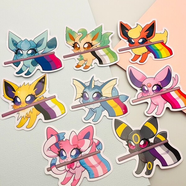 Eeveelution Pride Stickers - Etsy
