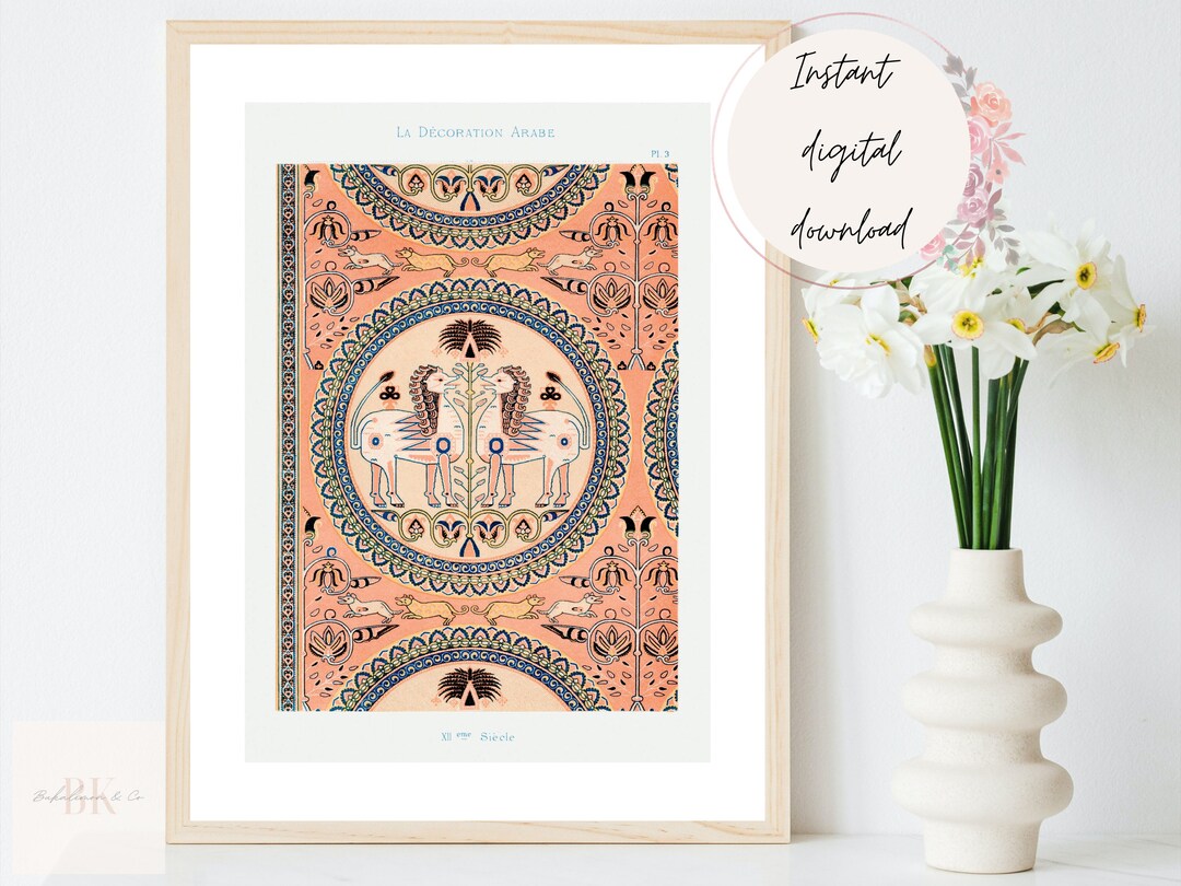 Vintage Arab Émile Prisses D'avennes Illustrations Arabic Print, 19th ...