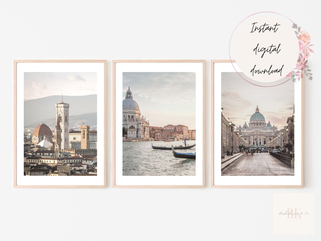 Italy Set of 3 Wall Art Prints, Florence, Rome, Venice Prints, Italy ...