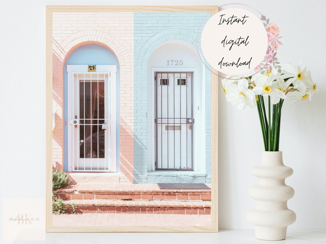Printable Wall Art Pastel, Pastel Doors Digital Print, Digital Pastel ...