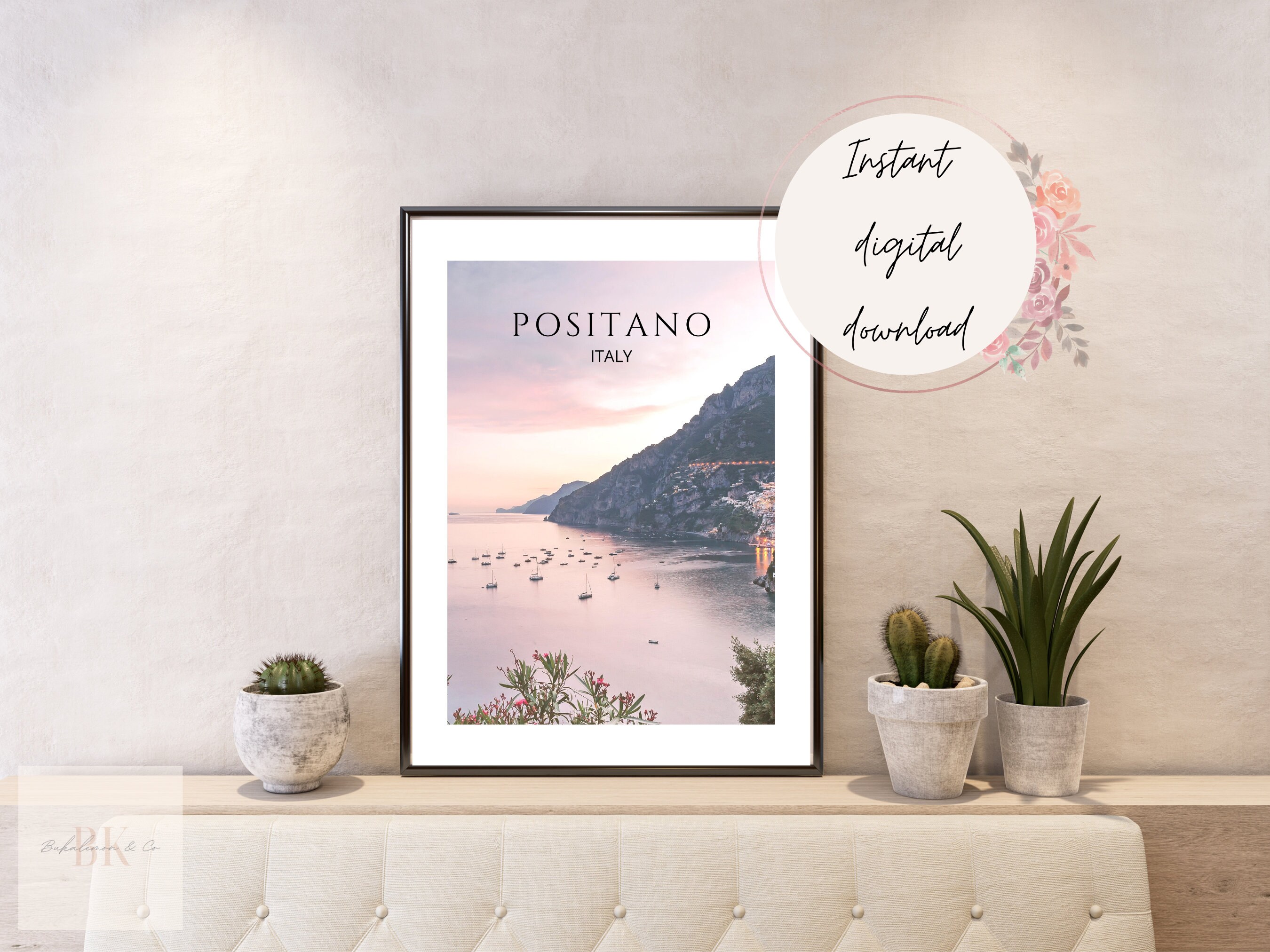 Positano Amalfi Coast Travel Poster, Positano Italy Prints, Italia ...