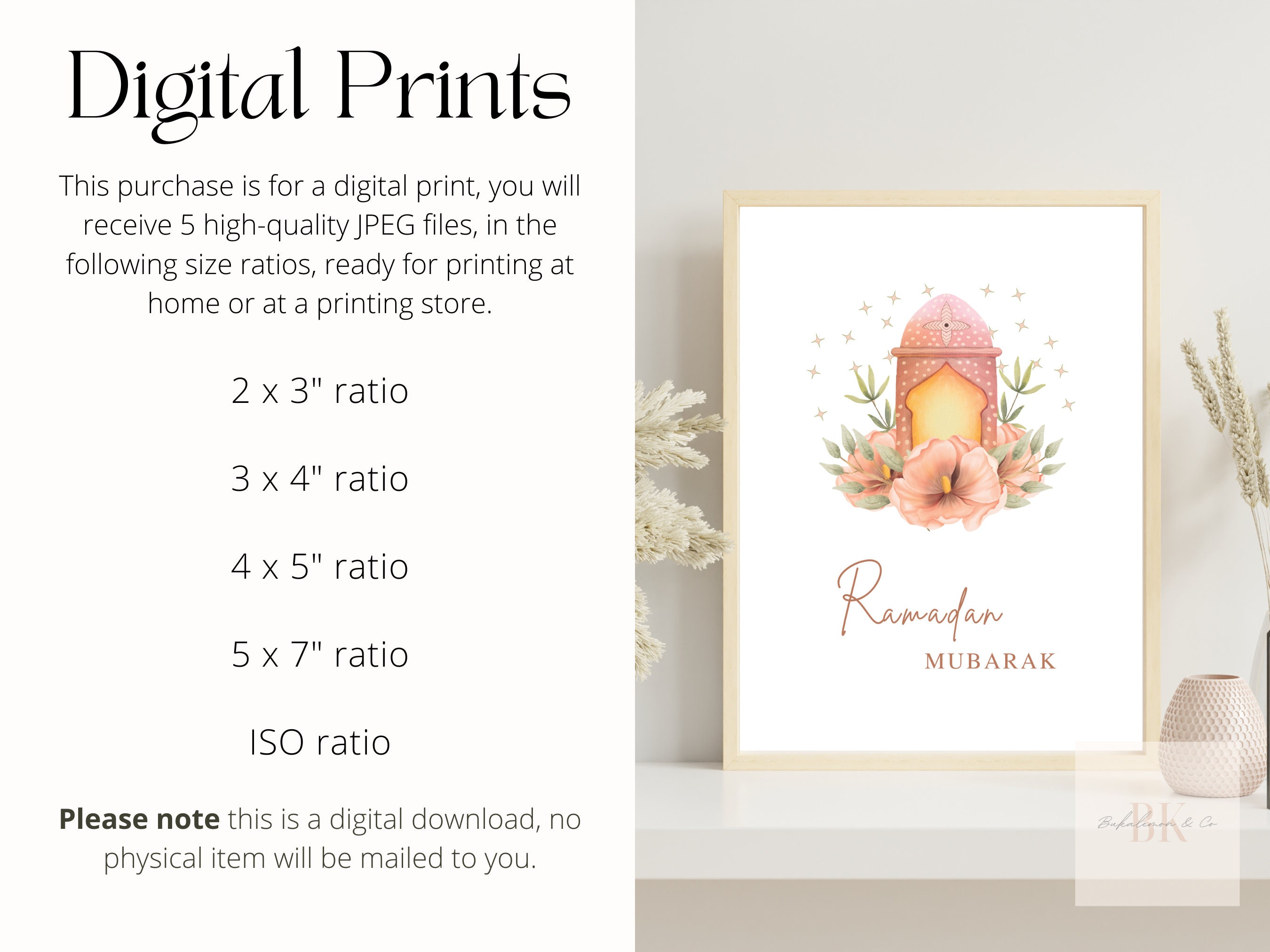 Ramadan Mubarak 2023 Printable Art Sign, Islamic Digital Wall Art ...