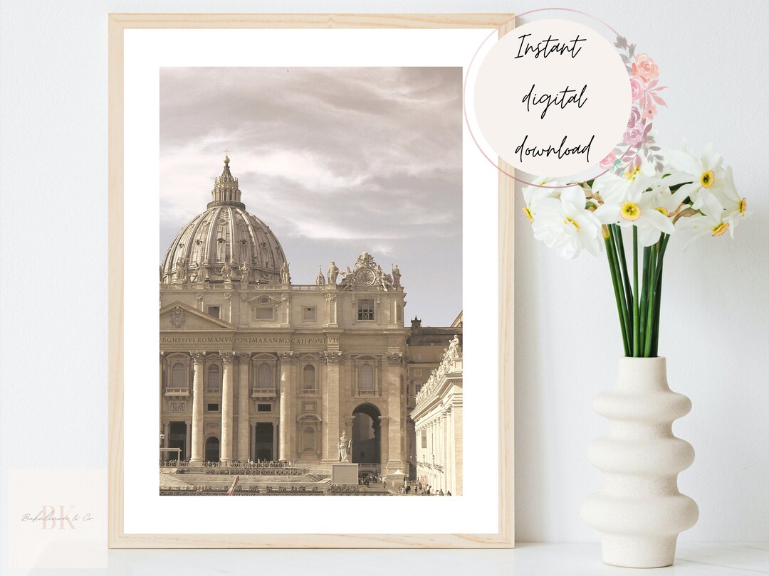 Rome Vatican Travel Print, Rome Basilica Vatican City Print, Rome ...