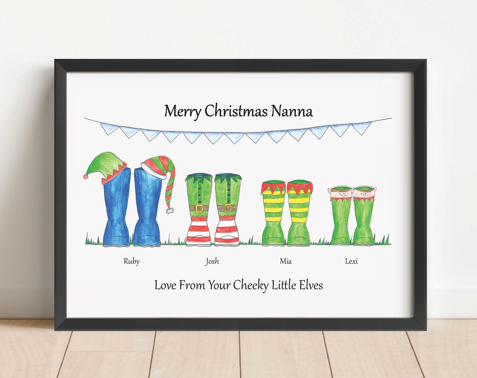 Create Your Own Family Print, Custom Welly Boot Print, Personalised ...