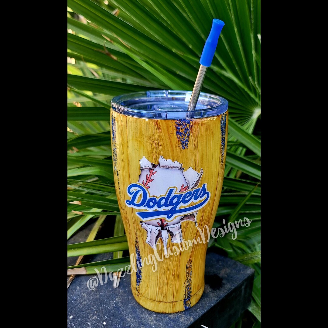 Dodgers Glitter Peak-a-boo Baseball 30oz Tumbler - Etsy