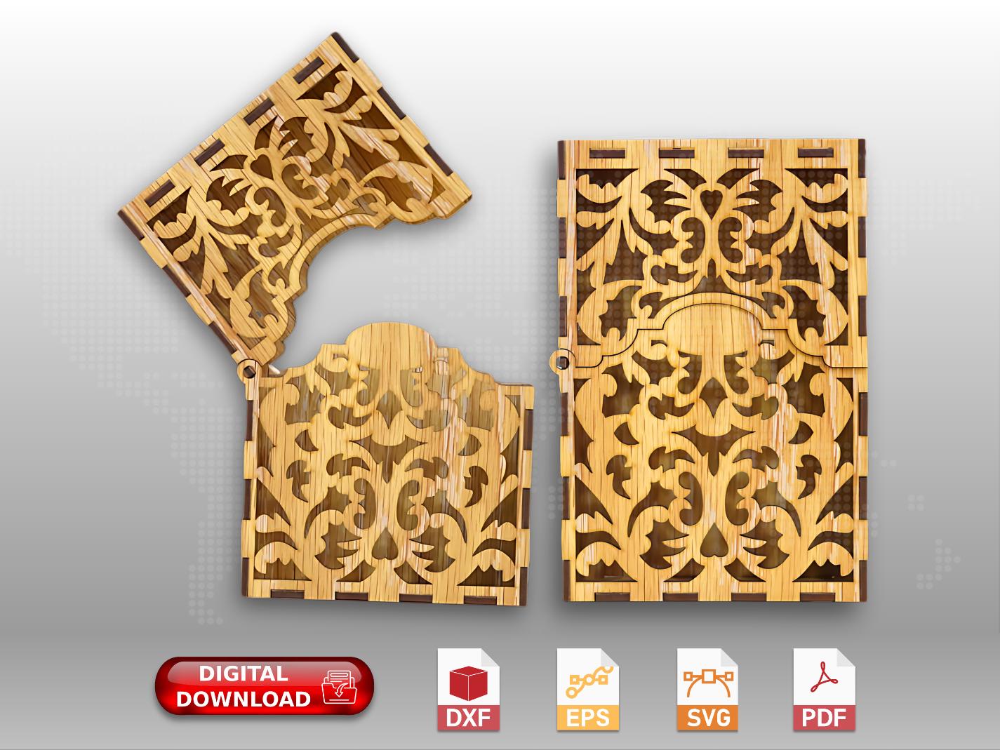 Box for Wooden Playing Card |svg| |eps| |dxf| |pdf| for CNC Router ...