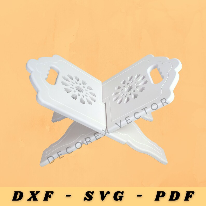 Book Stand Quran Holder Vector DXF SVG PDF - Etsy Israel