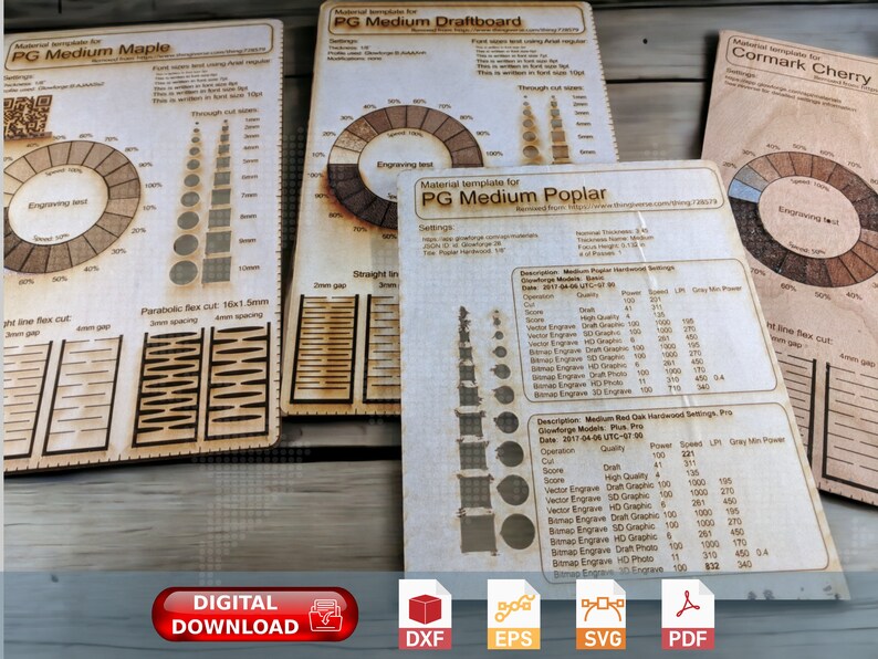 Laser Cut Material Testing for CNC Cut Pattern, Alignment, Laser Focus ...