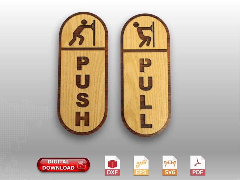 Push Pull Door Signs Open Hand Door Close |svg| |eps| |dxf| |pdf| for ...
