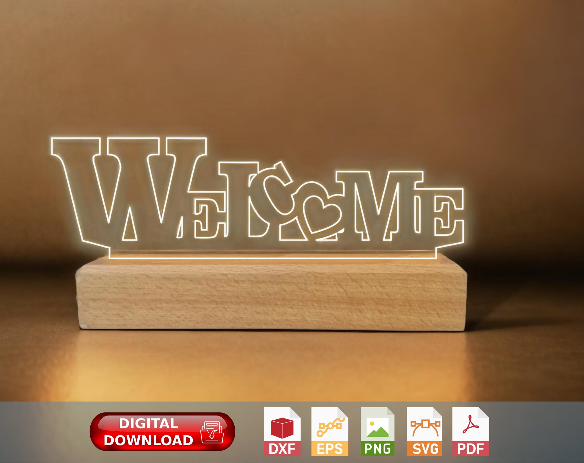 Welcome LED Sign Desk Light Night, for Office, Hotel, Reception, Front ...