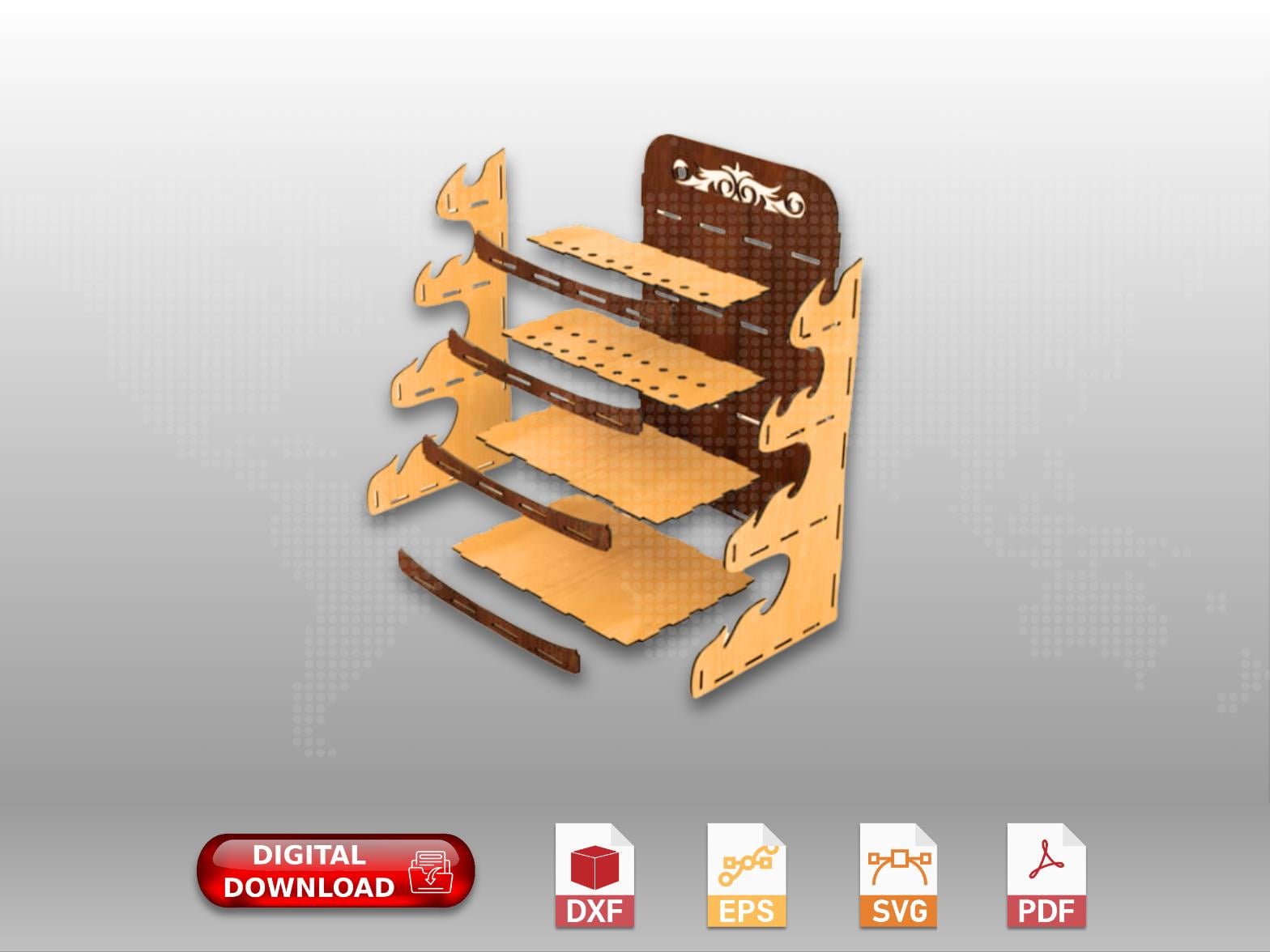 Modular Wooden Shelf, CNC Laser Cut File (svg, Dxf, Eps, Pdf) - Etsy