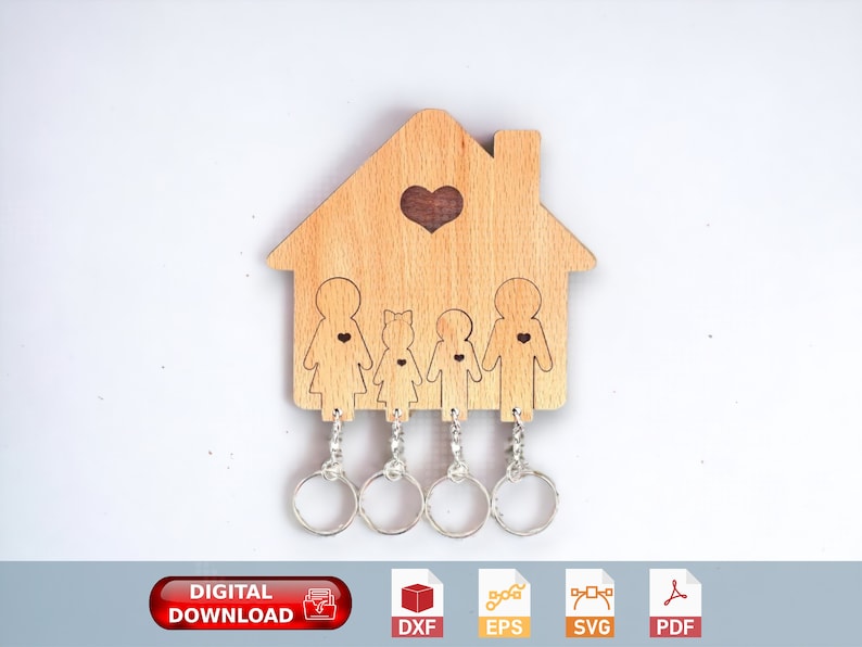 Family Keys Wall Key Holder, Home Decor, New House, |svg| |eps| |dxf ...