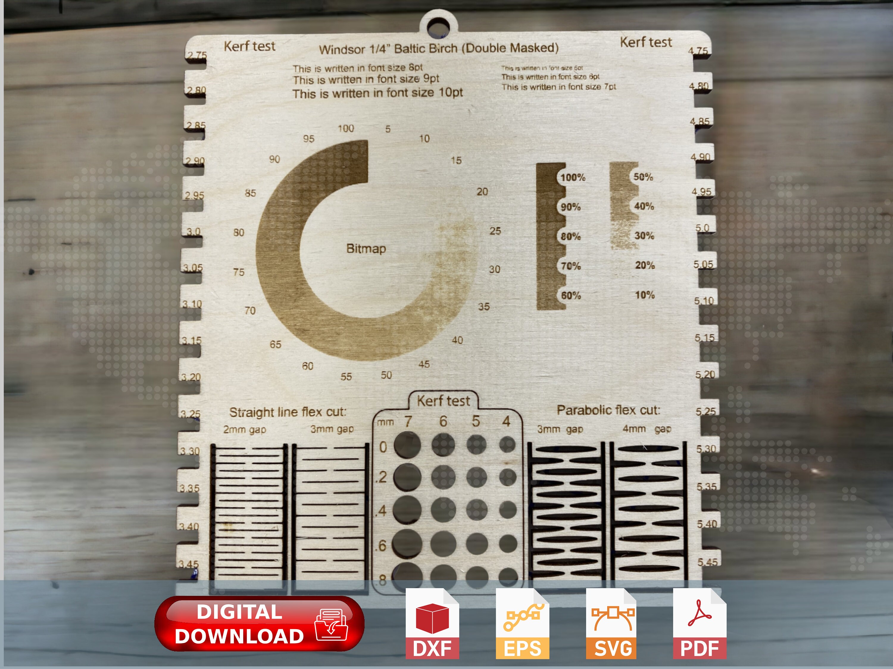 Laser Cut Material Testing for CNC Cut Pattern, Alignment, Laser Focus ...
