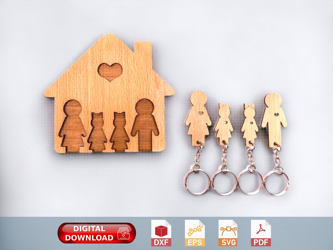 Family Keys Wall Key Holder, Home Decor, New House, |svg| |eps| |dxf ...