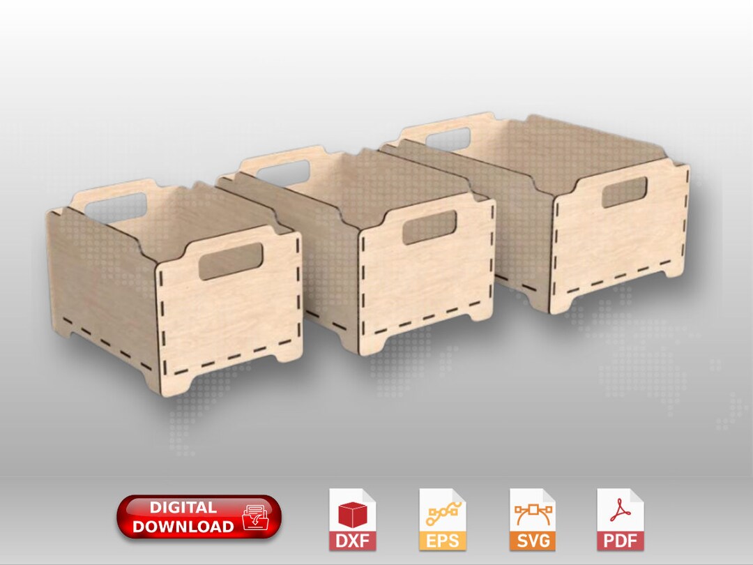 Multipurpose Stackable Wooden Storage Box for Toys, Container, CNC ...