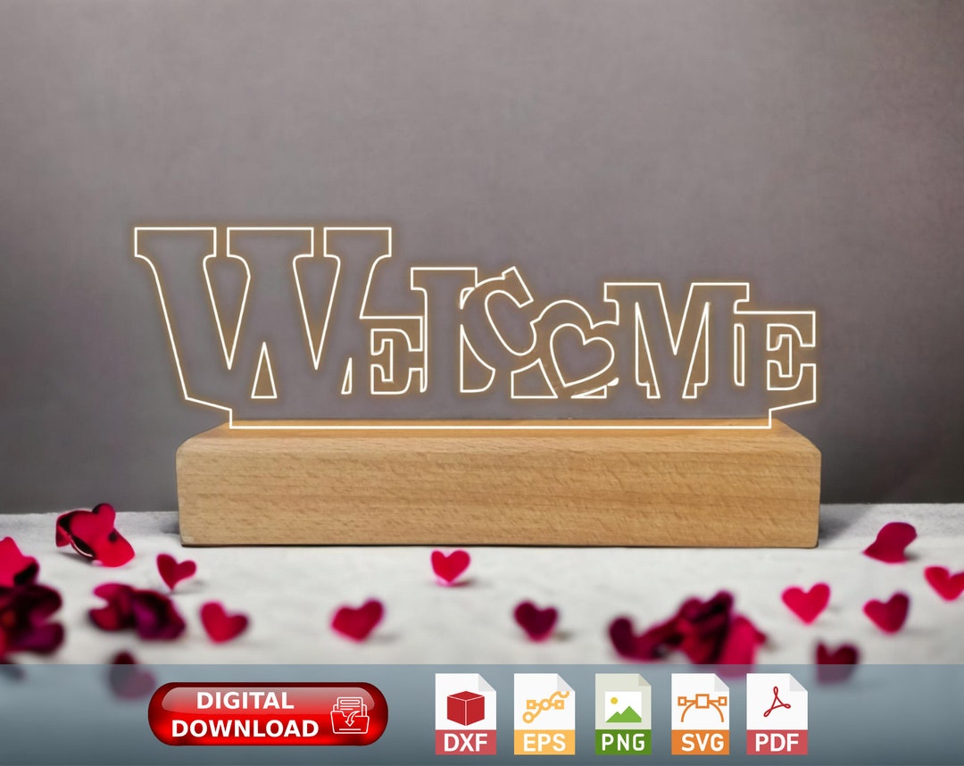 Welcome LED Sign Desk Light Night, for Office, Hotel, Reception, Front ...