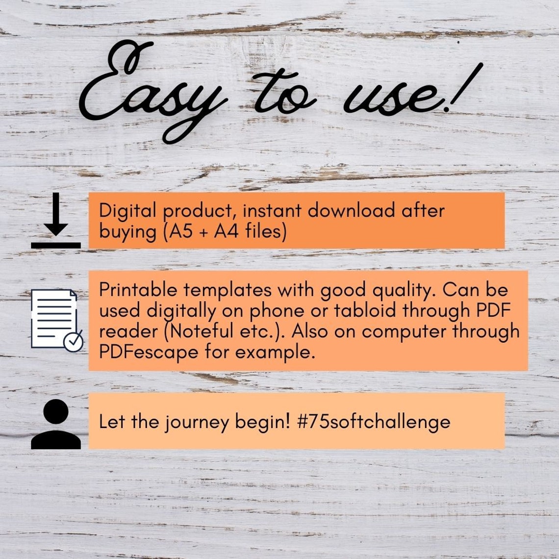 75 Soft Challenge Tracker Printable Habit Tracker 75 Soft Tracker ...