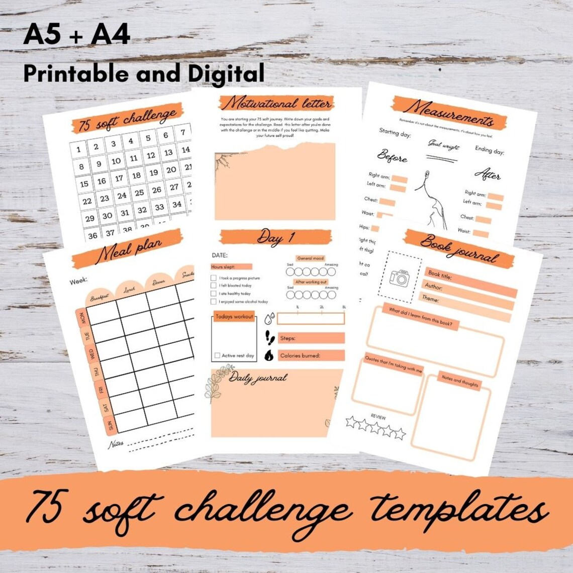 75 Soft Challenge Tracker Printable Habit Tracker 75 Soft Tracker ...